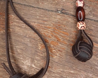 Beautiful Handmade Adjustable Brown Leather Monkey Fist Necklace - Etsy