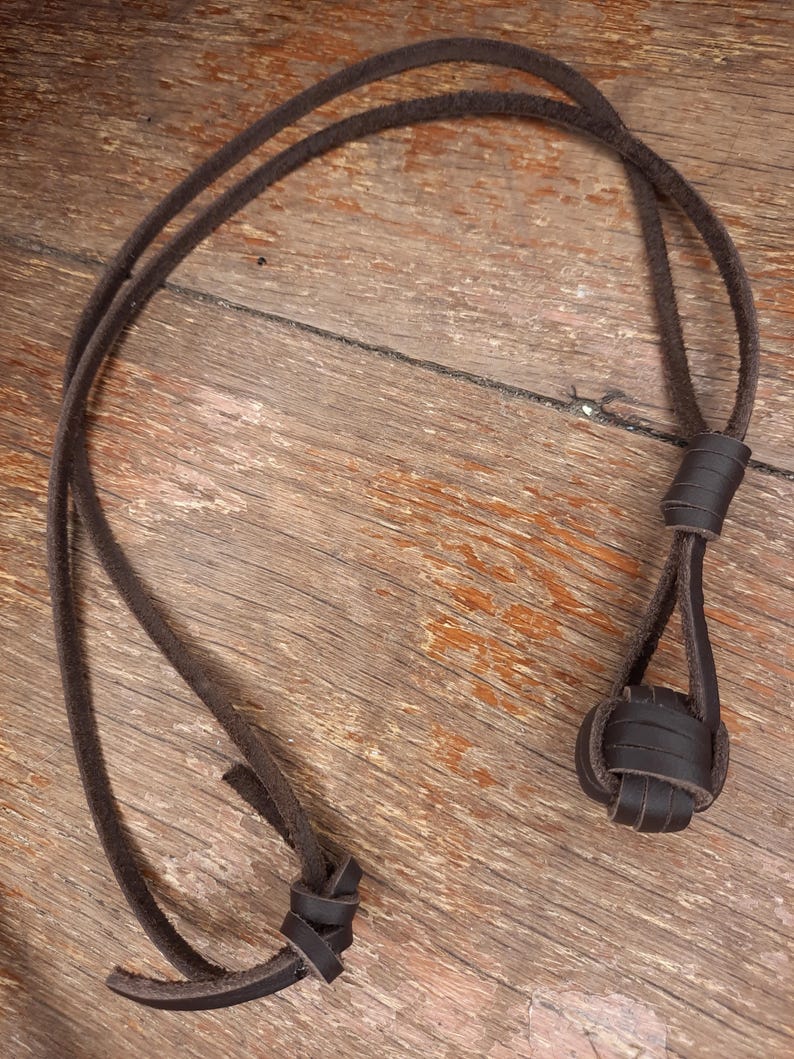 Beautiful Handmade Adjustable Brown Leather Monkey Fist Necklace - Etsy