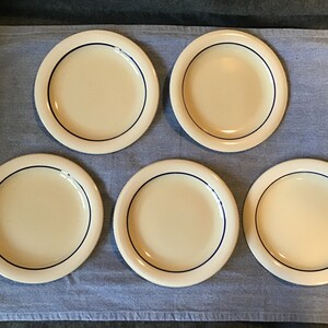 Gibson Housewares Blue Striped Plates, Set, 6 Dinner Plates, 5 Salad ...