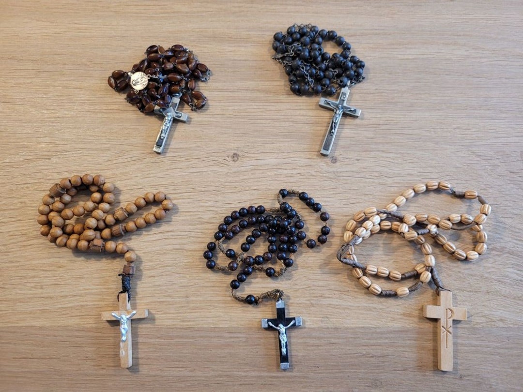 Broken French Antique Catholic Rosaries for Re-purpose Wooden Beads. - Etsy