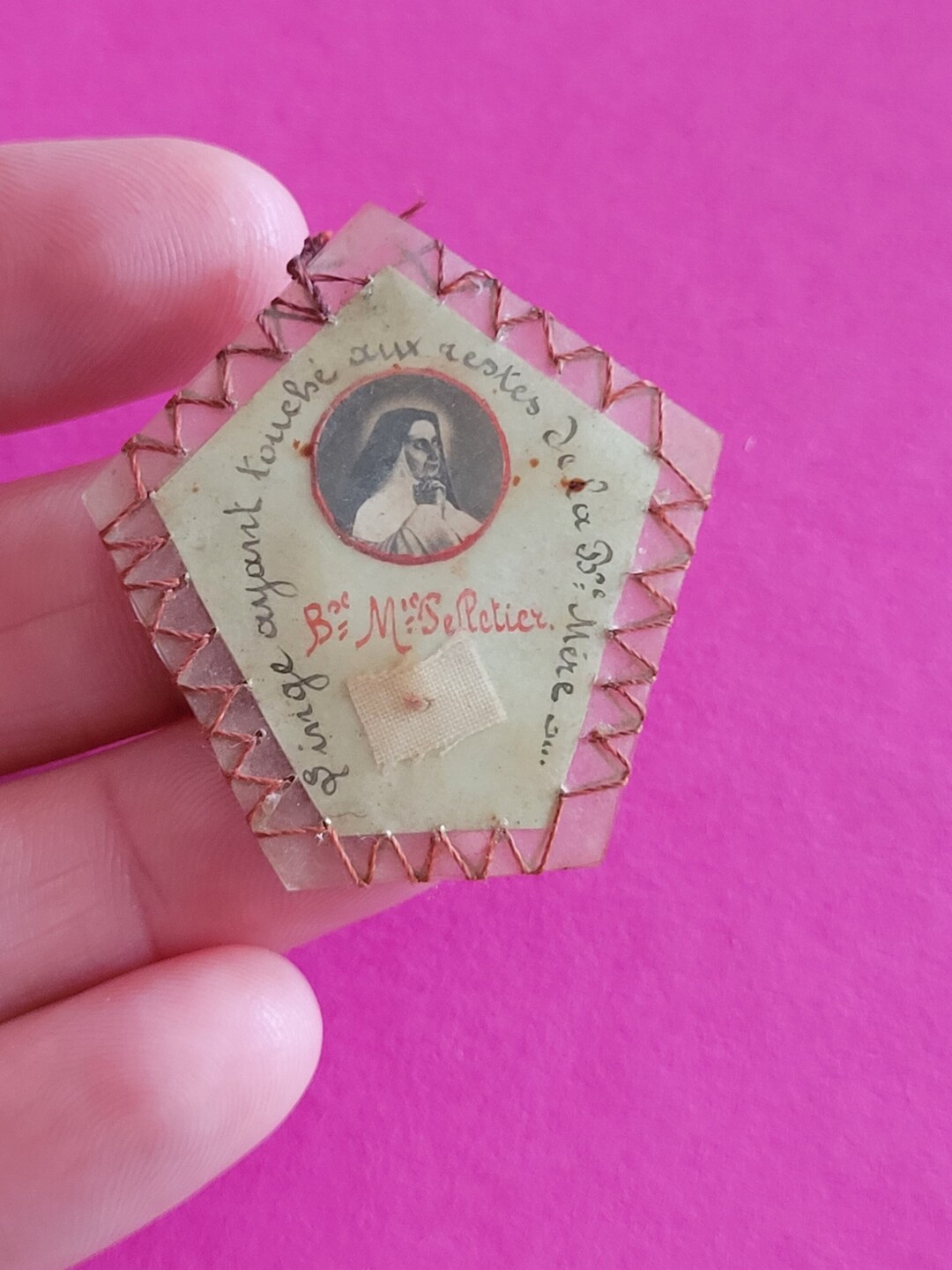 Religious French Catholic Reliquary Relic Medal Shrine of Beate Mother ...