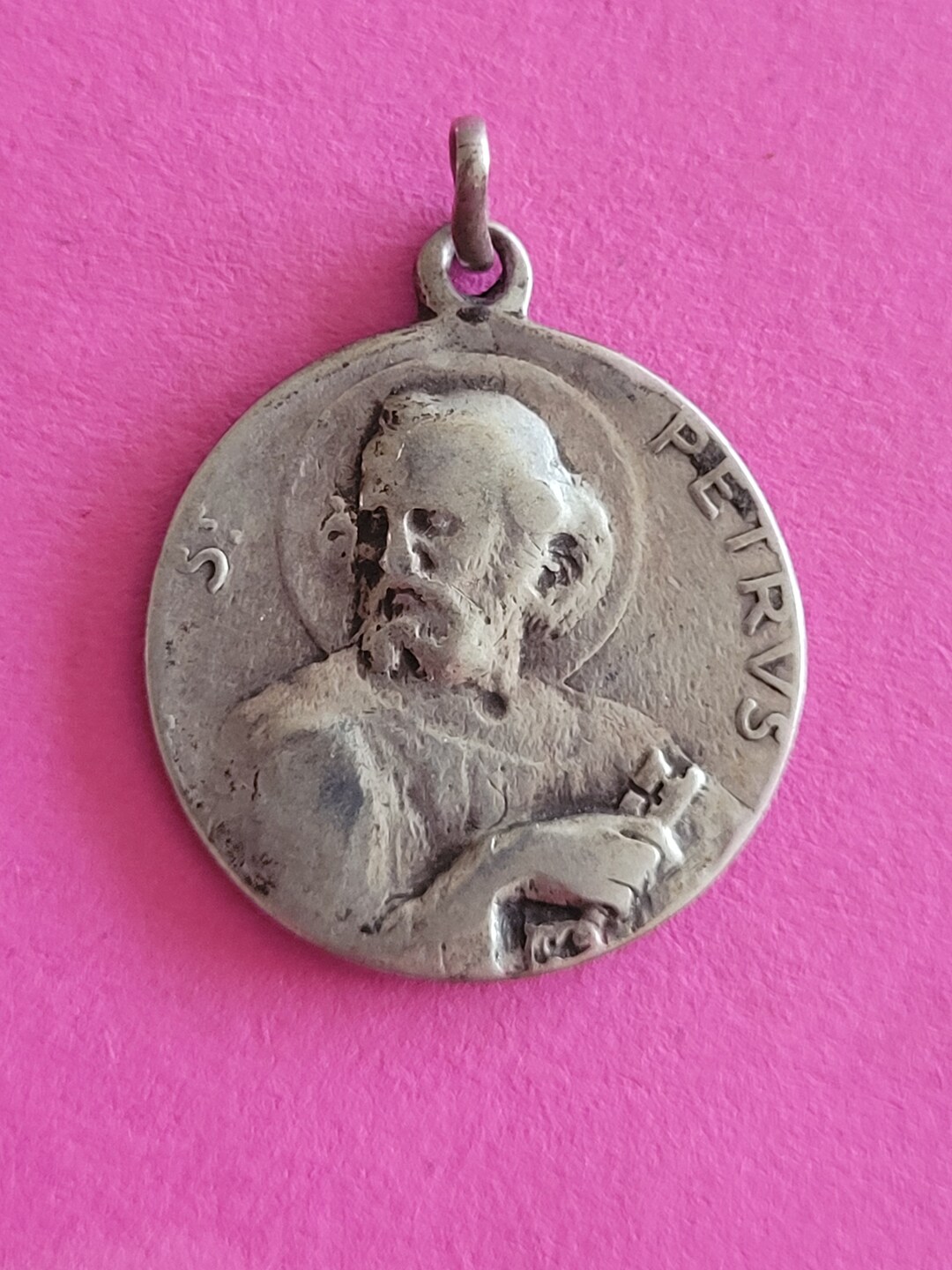 Religious French Catholic Silvered Medal Pendant Medaillon Medallion ...