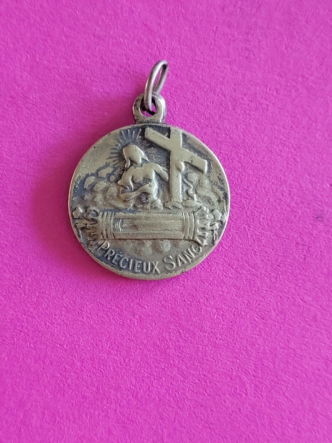 Religious Antique Silver Plated Medal Pendant Medaillon Holy Charm of ...