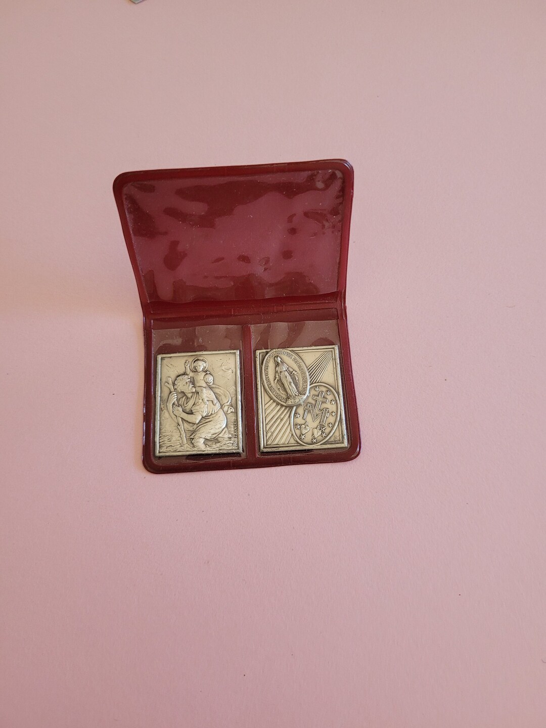 Religious Silver Plated Catholic Relic Reliquary Plastic Booklet Shrine ...