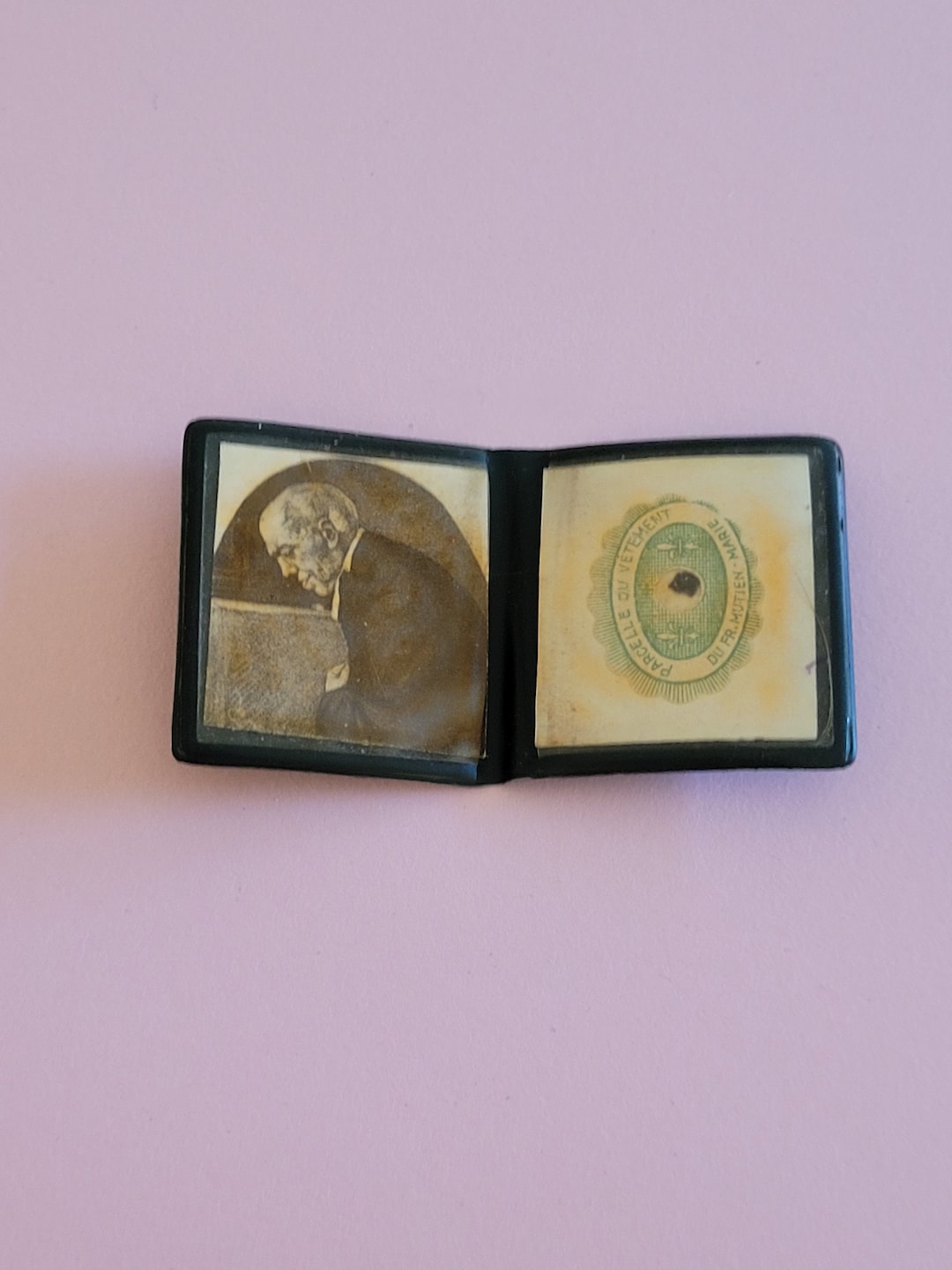 Religious Antique Catholic Relic Reliquary Holy Charm of Saint Mutien ...