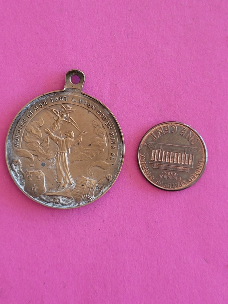 Big Religious Antique Bronze Catholic Medal Pendant Medaillon - Etsy