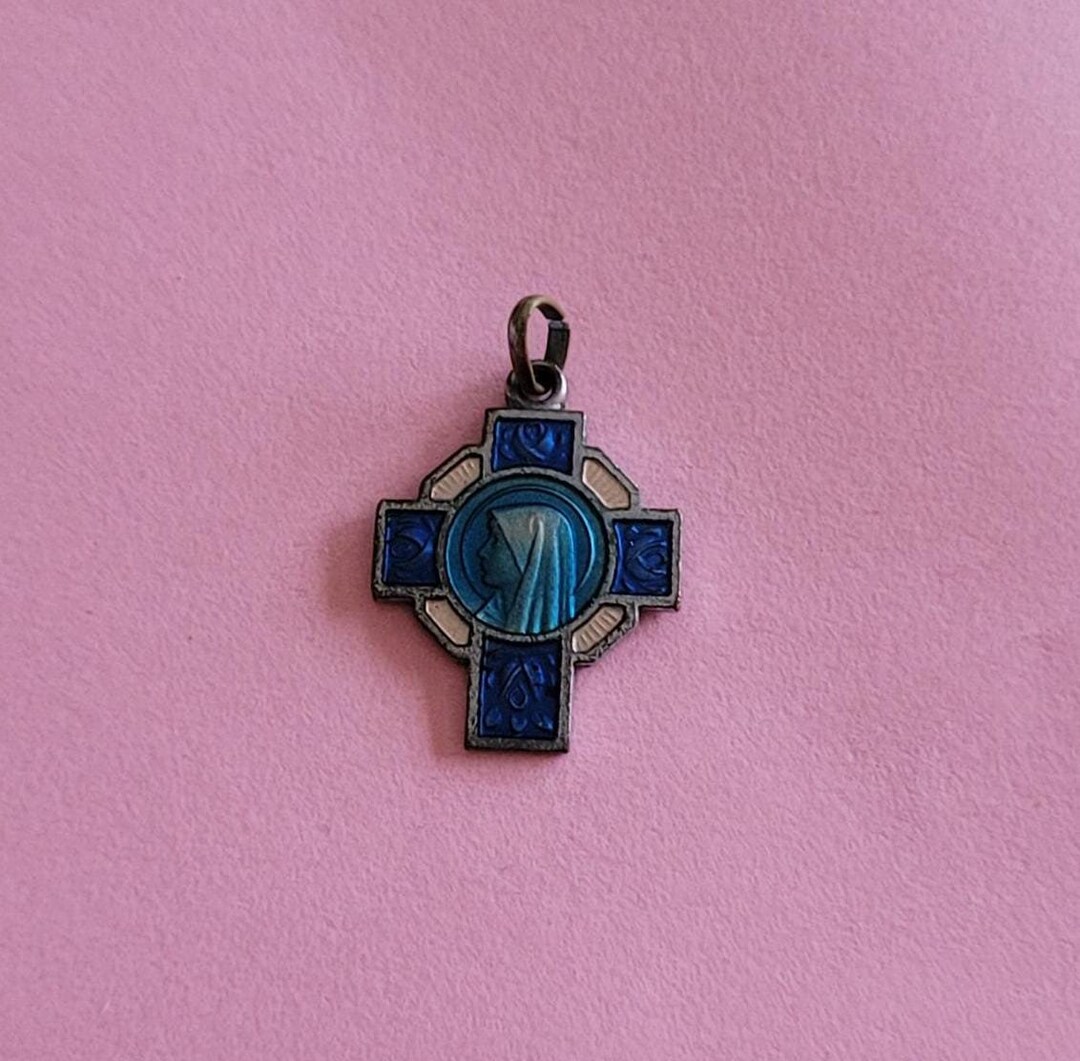 Religious Antique French Silver Plated Catholic Crucifix Pendant Cross ...