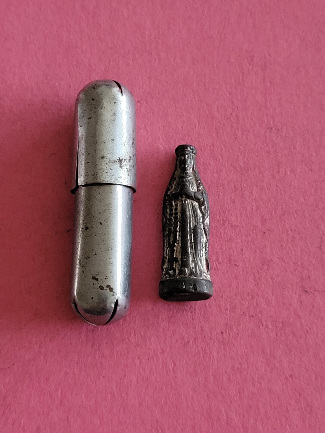 Antique Pocket Shrine, Porta Saint, Traveler's Shrine, Little Statue ...