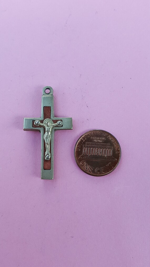 1.5" Religious antique French catholic silvered woode… - Gem