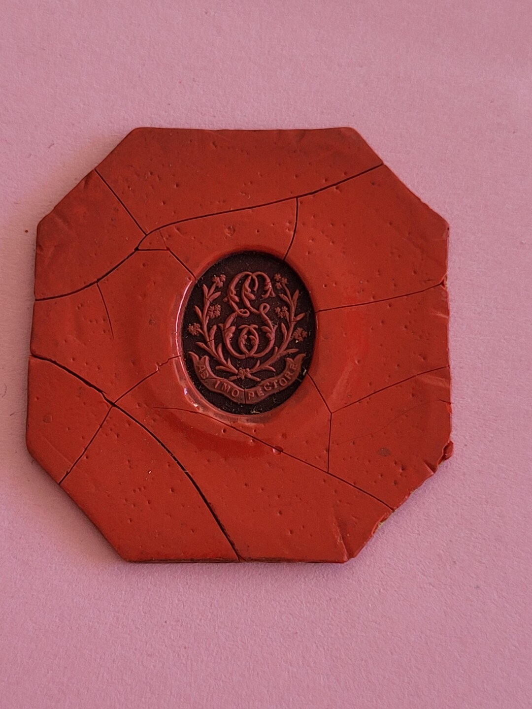 Rare Antique Wax Stamp From the Past, From Old Scrapbook, Old Wax Seal ...