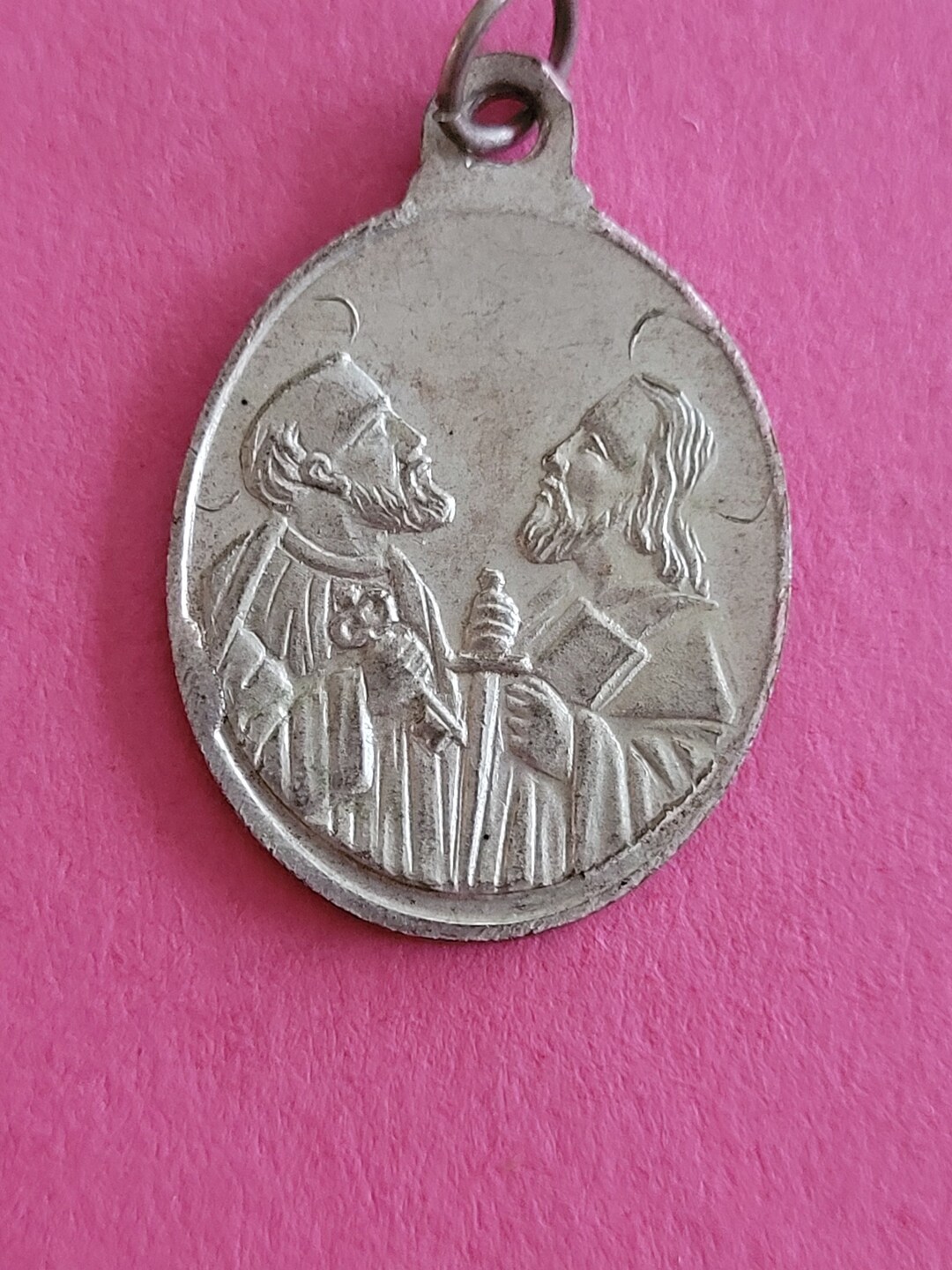 Religious Catholic Silver Plated Medal Pendant Holy Charm of Apostole ...