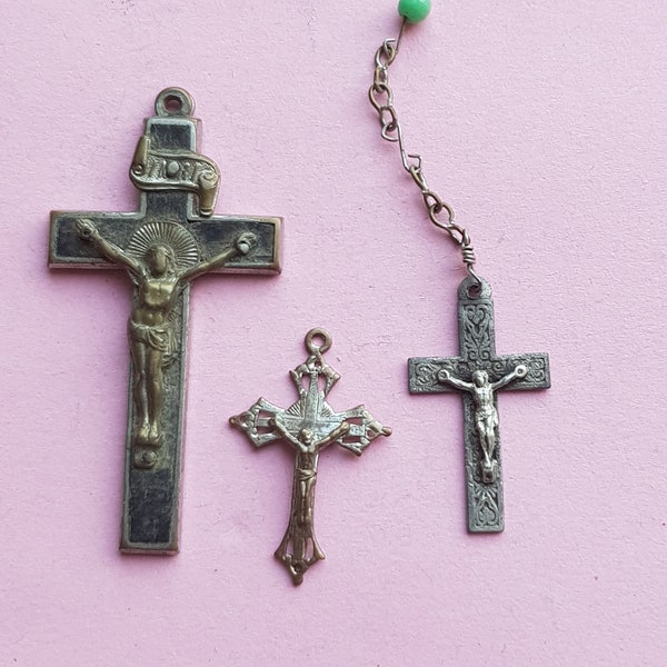 Antique Catholic Cross Necklace - Etsy
