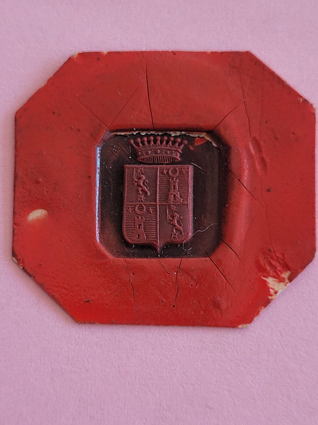 Rare Antique Wax Stamp From the Past, From Old Scrapbook, Old Wax Seal ...