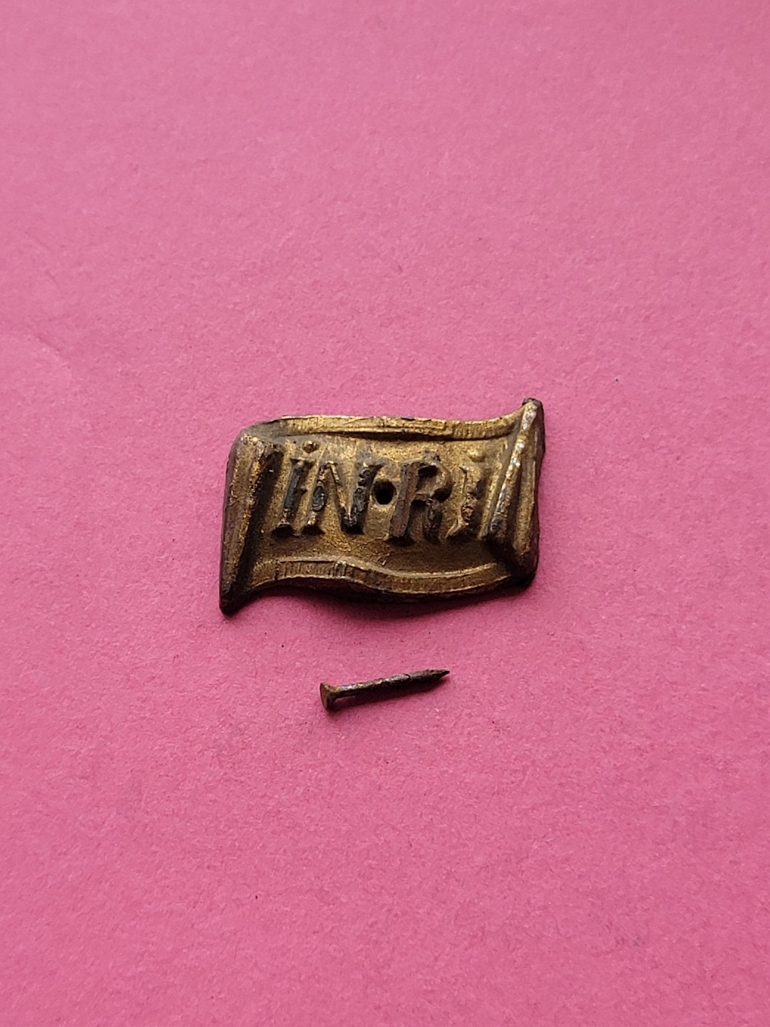 Antique INRI Cross Plaque With Original Nail | Crucifix Inscription ...