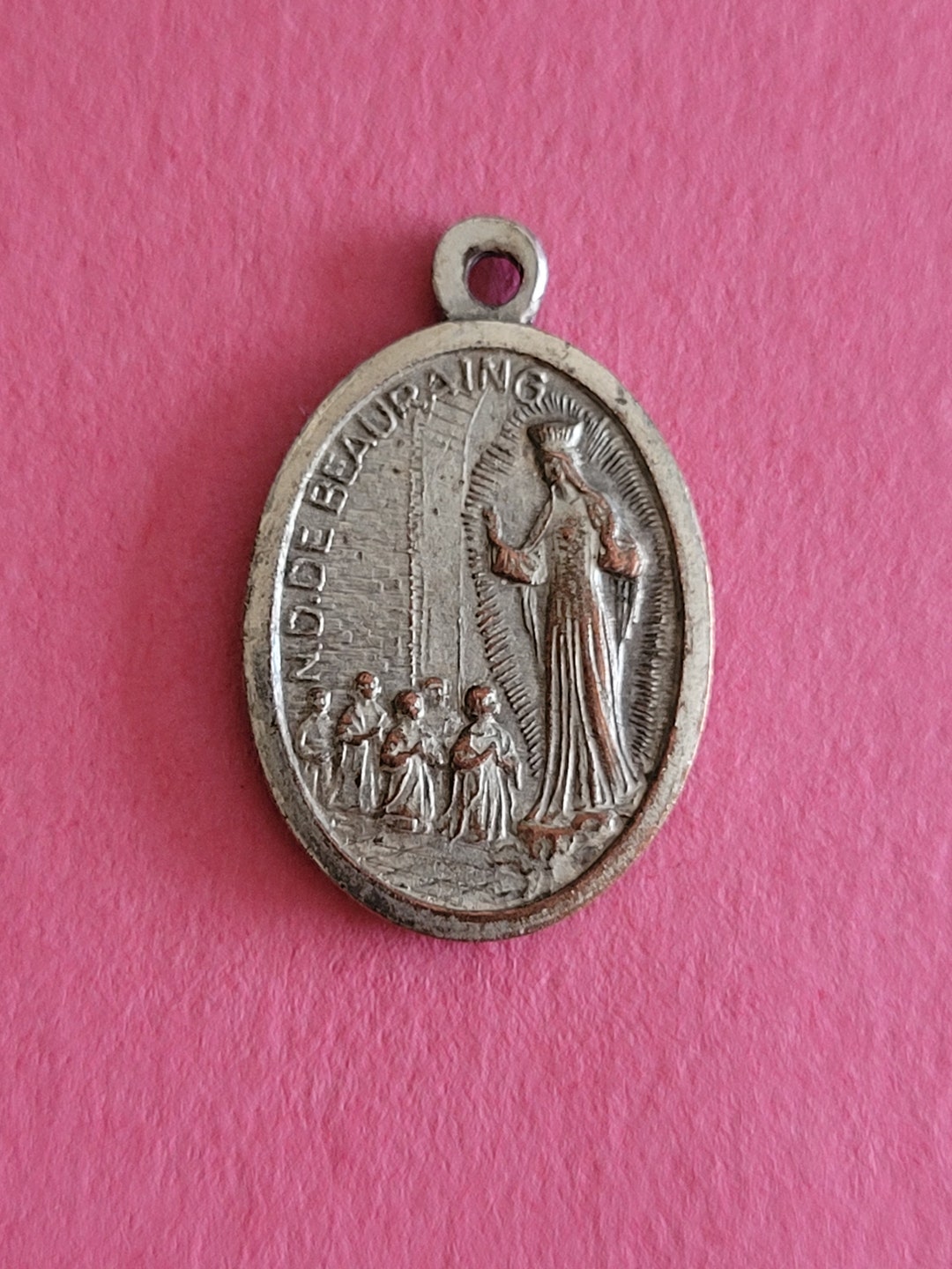 Religious Catholic Silver Plated Medal Pendant Medaillon Holy Charm of ...