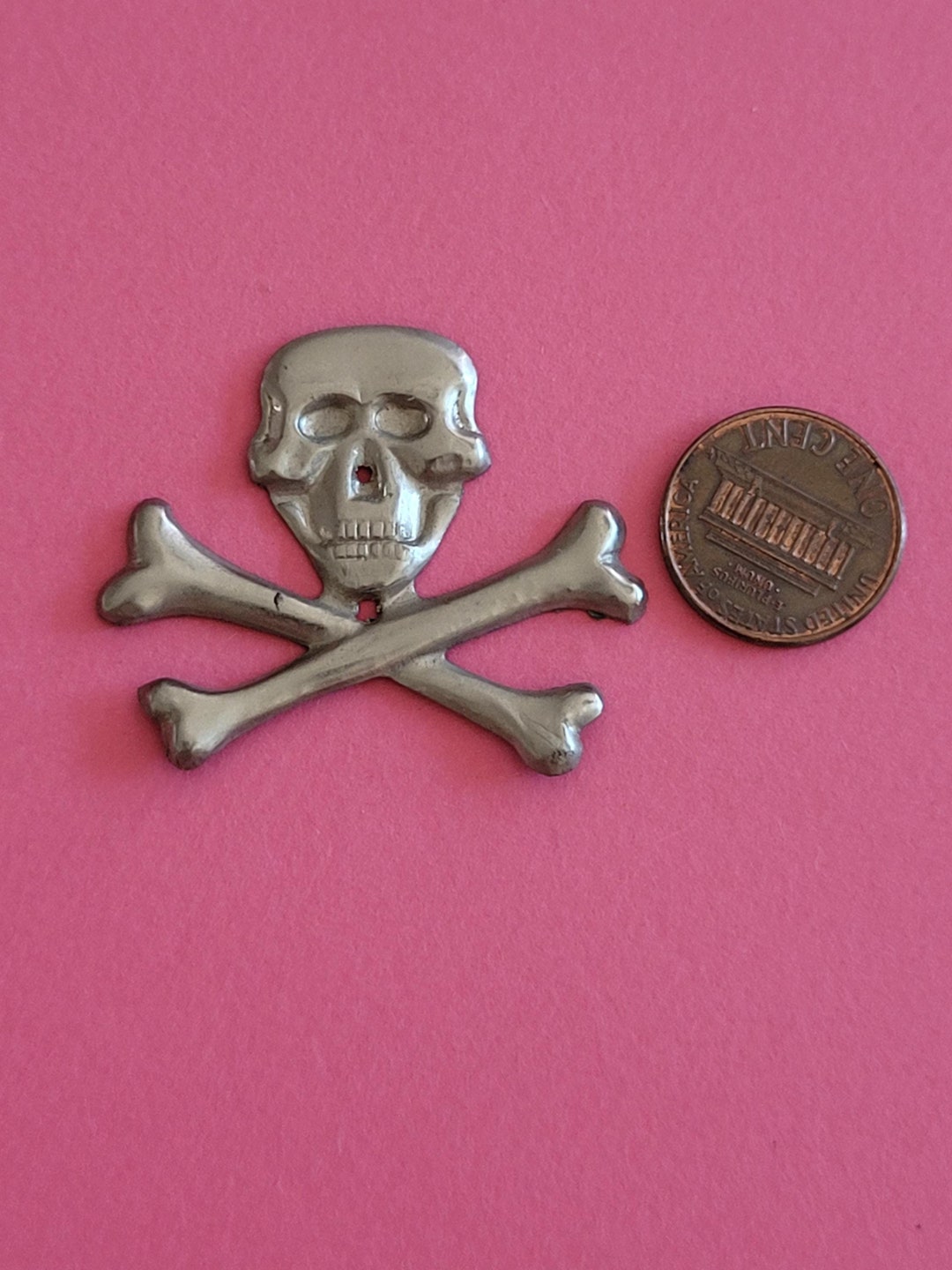 Antique Religious Silver Plated French Skull and Bones Cross Bones ...