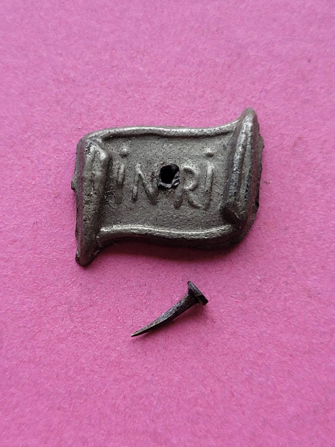 Antique INRI Cross Plaque With Original Nail | Crucifix Inscription ...