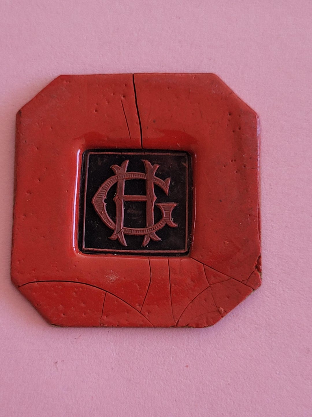 Rare Antique Wax Stamp From the Past, From Old Scrapbook, Old Wax Seal ...