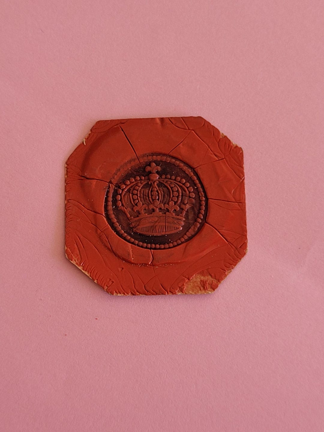 Rare Antique Wax Stamp From the Past, From Old Scrapbook, Old Wax Seal ...