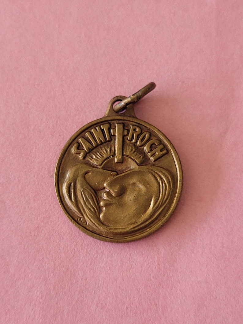Religious Antique French Catholic Bronze Medal Pendant, Medallion, Holy ...