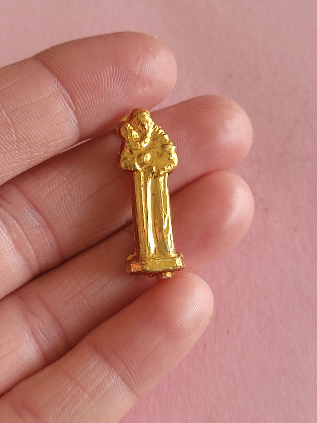 Religious Vintage Gold Plastic Pocket Shrine Relic Relique With Statue ...