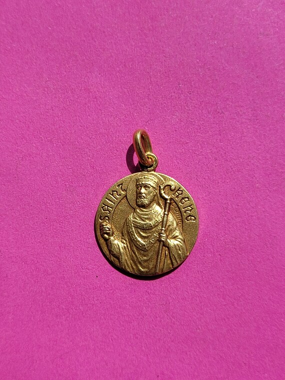 Rare religious antique French catholic gold plated me… - Gem