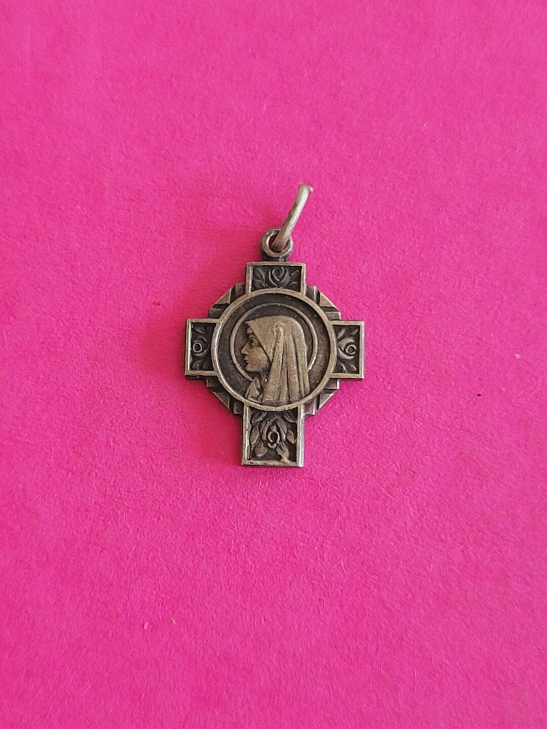Religious Antique French Silver Plated Catholic Crucifix Pendant Cross ...