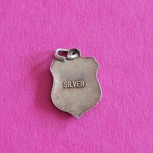 Beautiful Vintage Silver Enameled Travel Shield Charm, Memory Charms ...