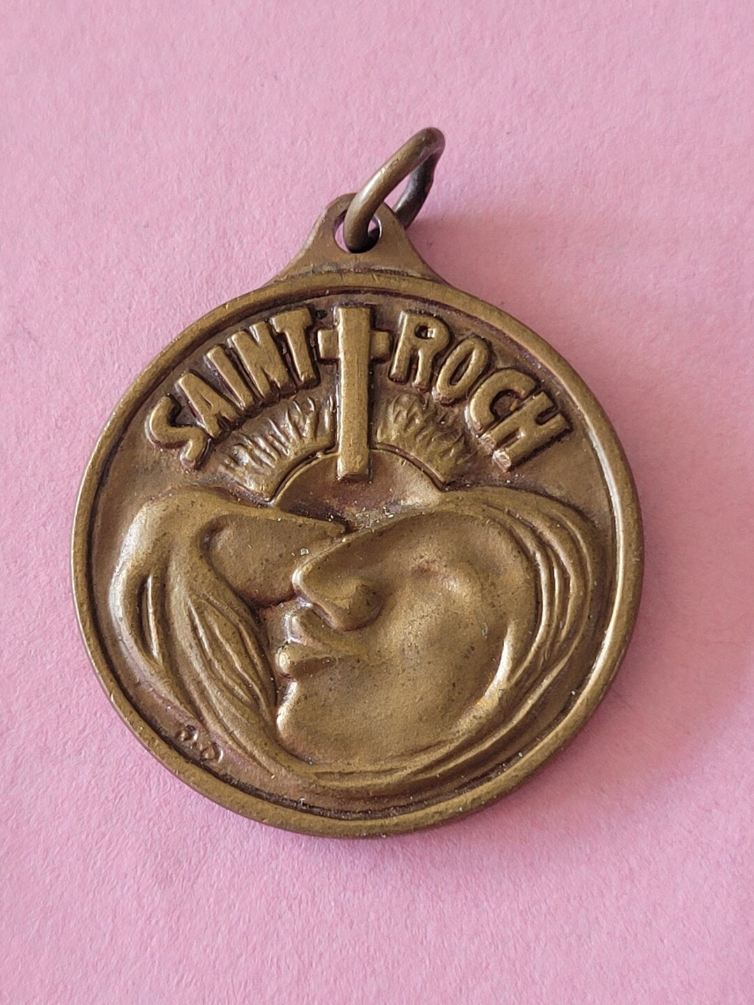 Religious Antique French Catholic Bronze Medal Pendant, Medallion, Holy ...