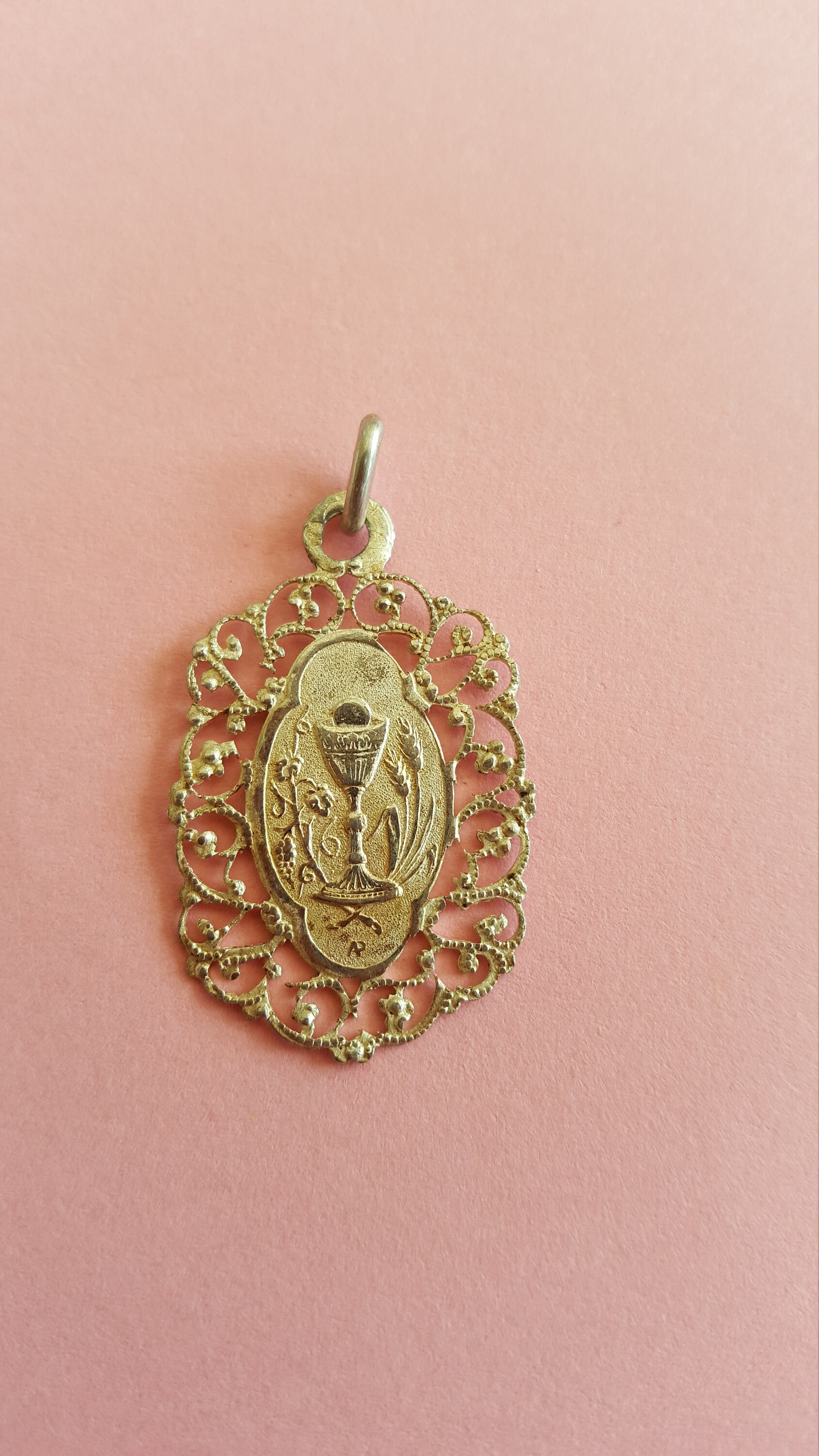 Antique Religious Silver (MARKED) Filigree 1st First Communion Fleur De ...