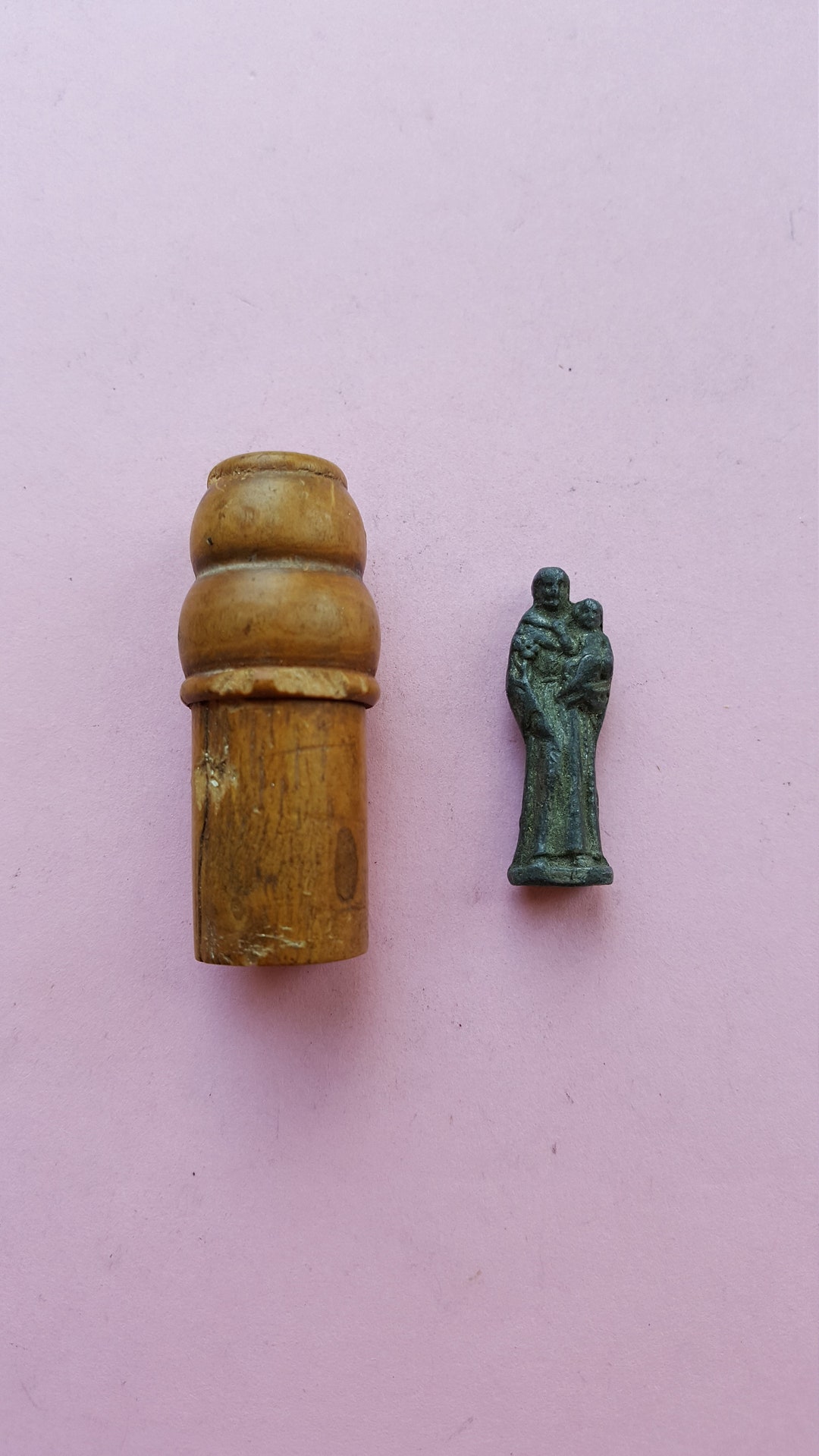 Religieux antique Français catholique poche sanctuaire relique relique ...