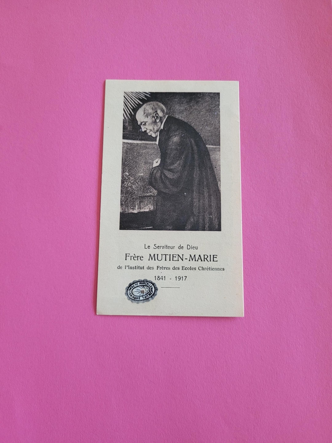 Religious Antique Catholic 3 Class Reliquary Shrine Relic Card of Saint ...