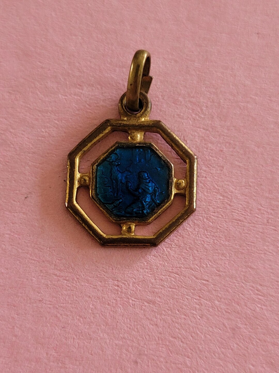 Rare Religious Antique French Catholic Gold Plated Enameled Medal ...