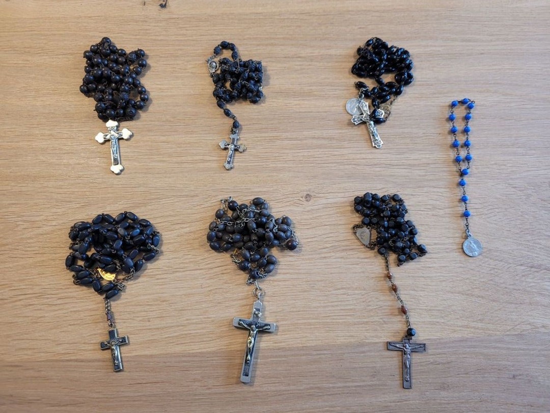 Broken French Antique Catholic Rosaries for Re-purpose Wooden Beads. - Etsy