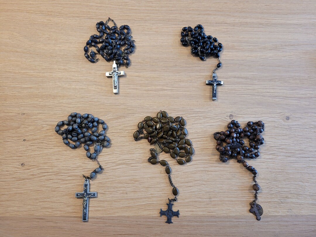 Broken French Antique Catholic Rosaries for Re-purpose Wooden Beads. - Etsy