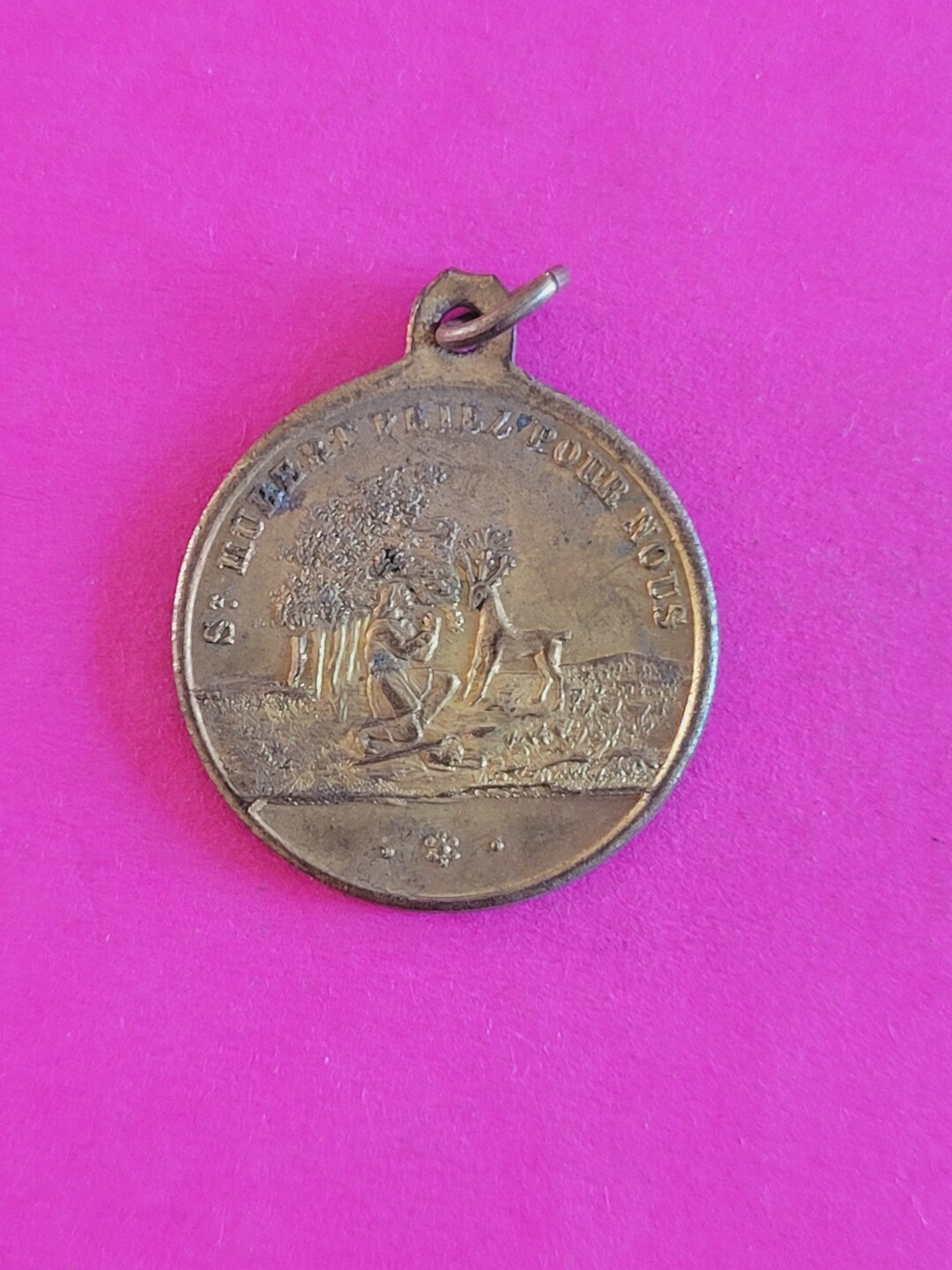 Religious Antique French Catholic Silvered Medal Pendant Holy Charm ...