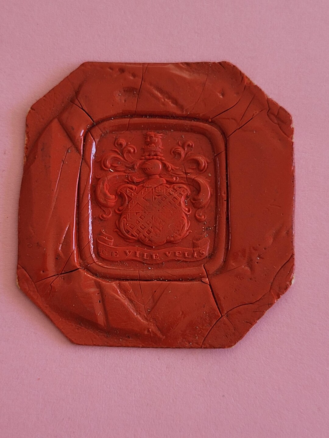 Rare Antique Wax Stamp From the Past, From Old Scrapbook, Old Wax Seal ...