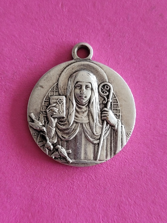 Rare stunning religious vintage catholic silver medal… - Gem