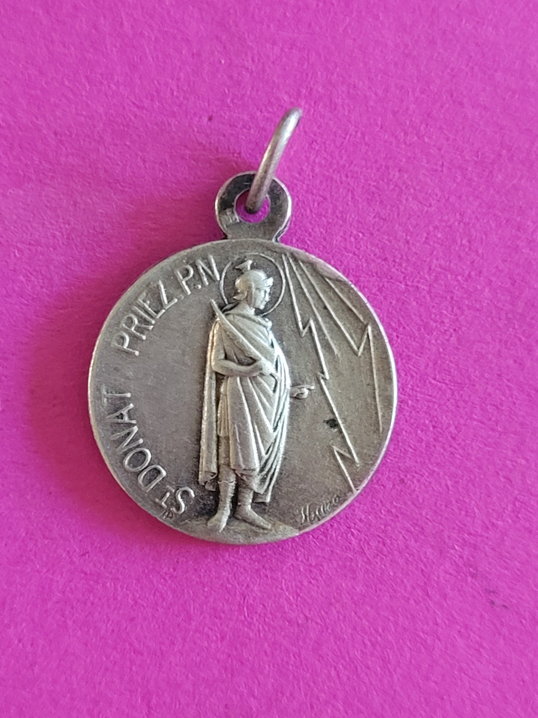 Religious Antique German Catholic Silvered Medal Pendant Holy Charm ...