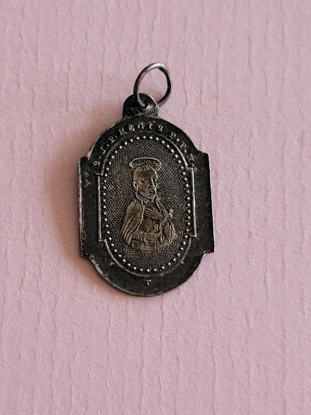 Antique Catholic Silver HALLMARKED Medal Pendant Holy Charm Medallion ...