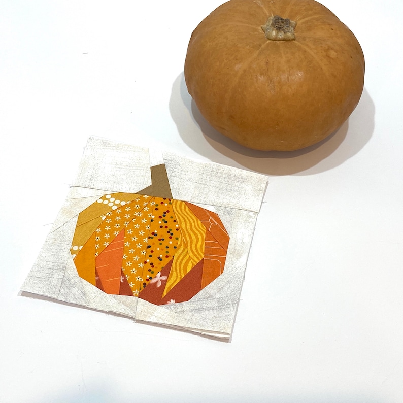 Pumpkin Paper Pieced Autumn Quilt Block Pattern - Etsy
