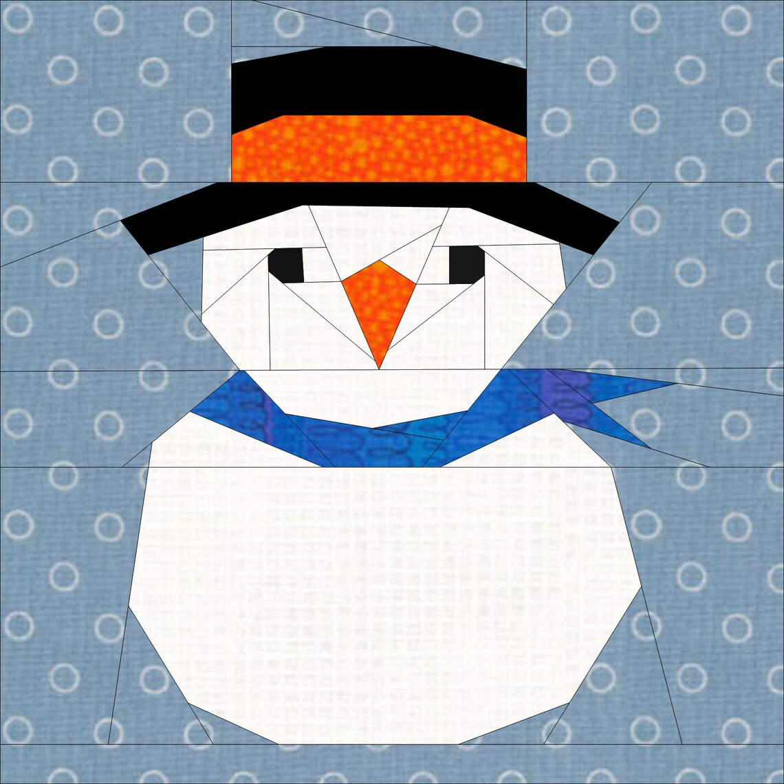 Snowman/ SnowPerson Foundation Paper Pieced Pattern Christmas | Etsy