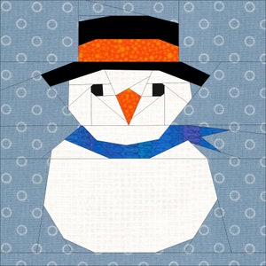 Snowman/ Snowperson Foundation Paper Pieced Pattern, Christmas or ...