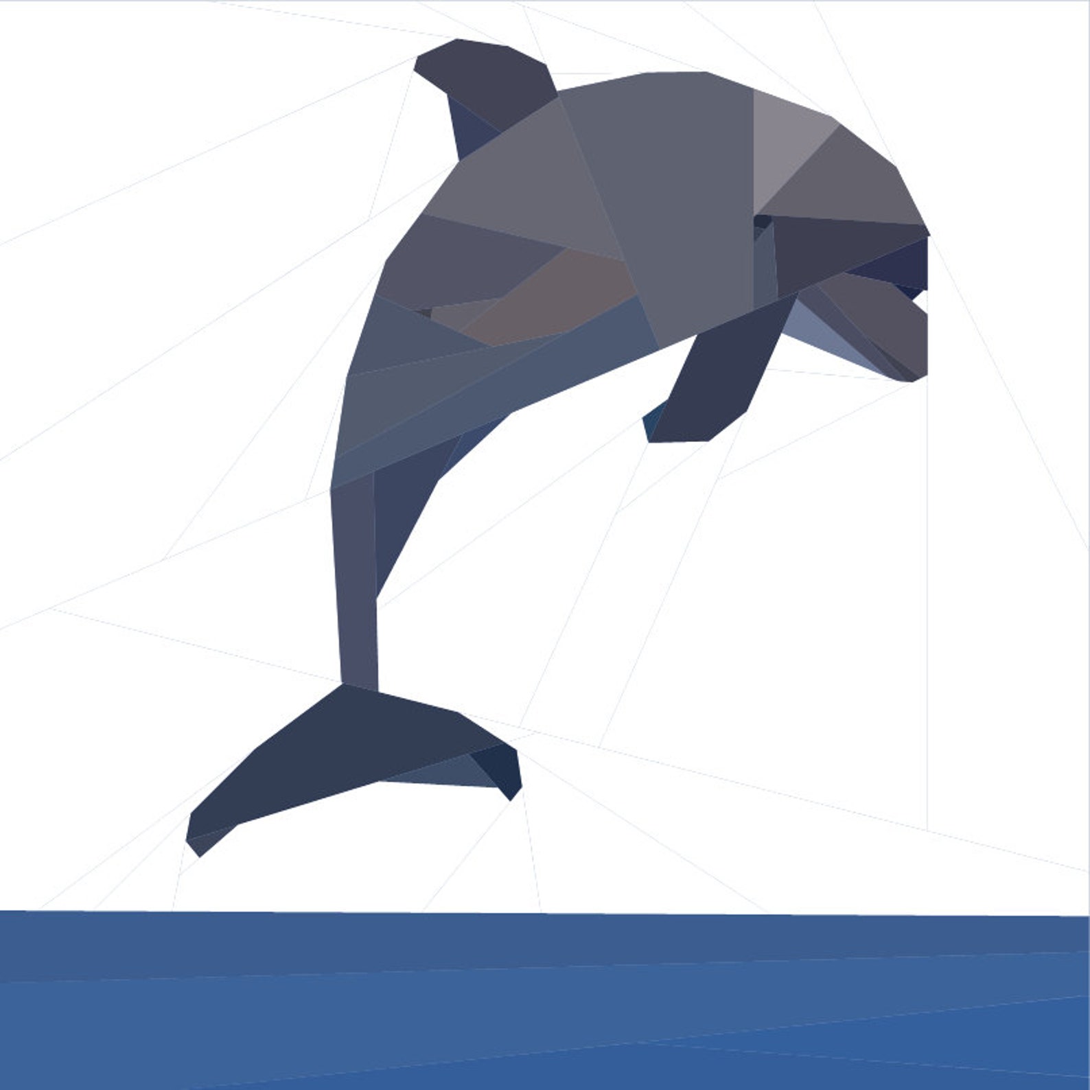 Daphne Dolphin Quilt Pattern. A 12 Inch Quilt Block Foundation | Etsy