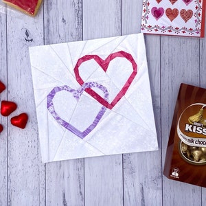 Love Connection, Linked Heart Quilt Block Pattern; Beautiful Paper ...