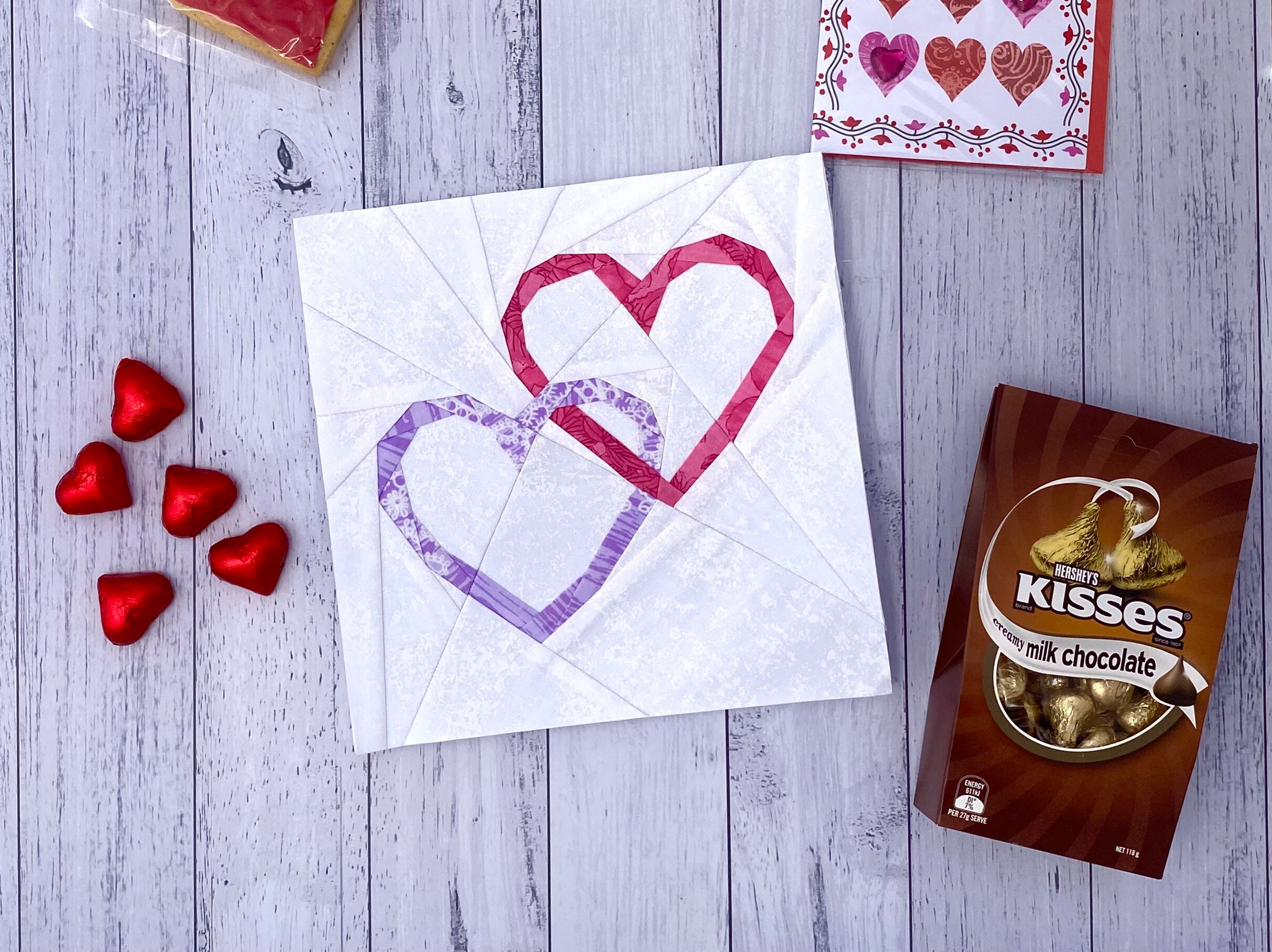 Love Connection Linked Heart Quilt Block Pattern Beautiful Etsy