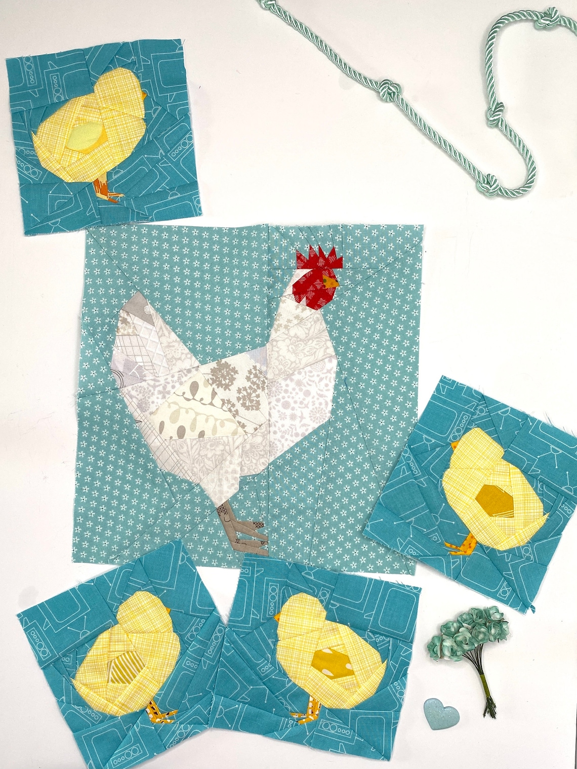Chicken 12 Inch Foundation Quilt Block Pattern From the Farm - Etsy