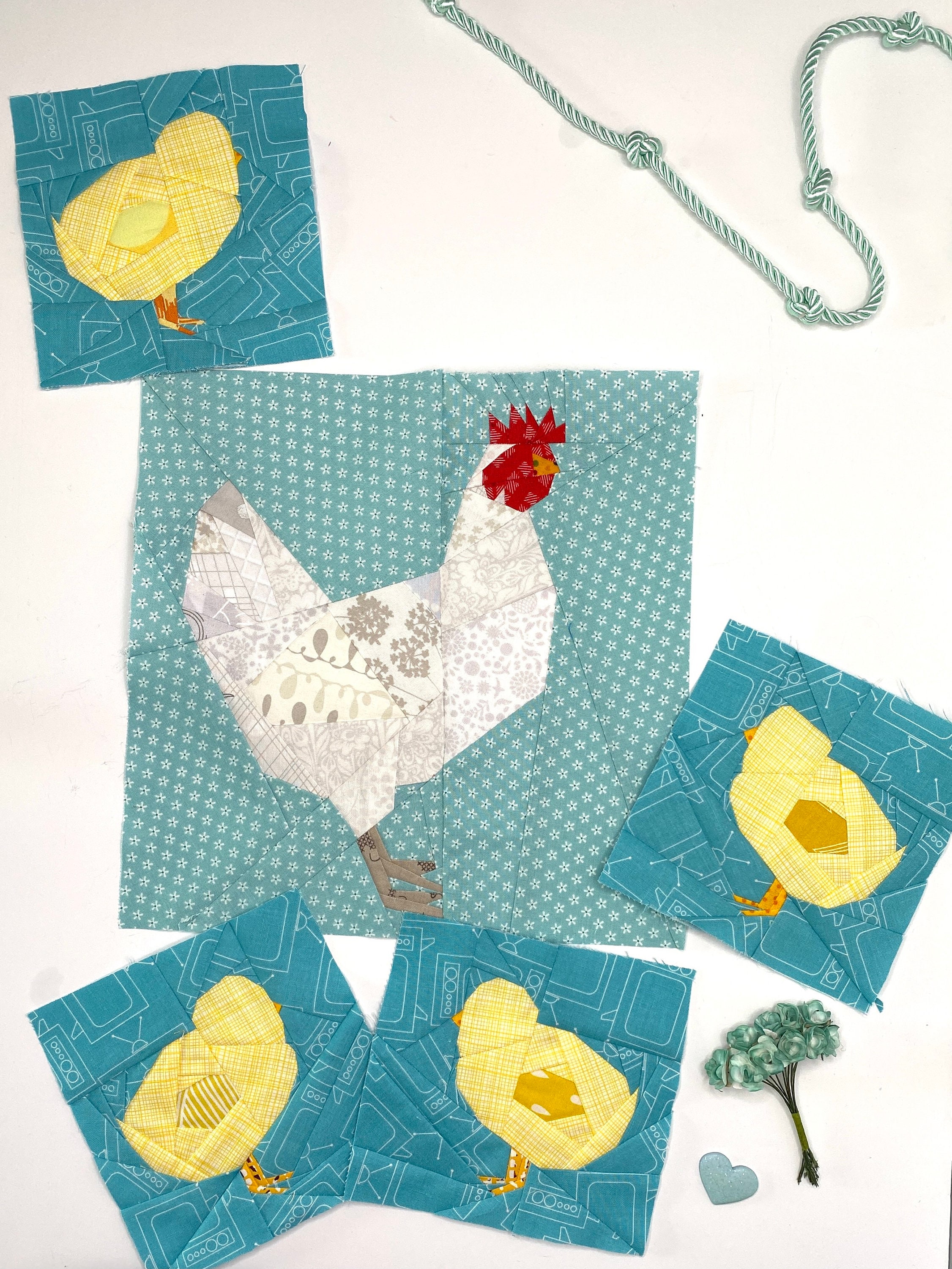 Chicken 12 Inch Foundation Quilt Block Pattern From the Farm - Etsy