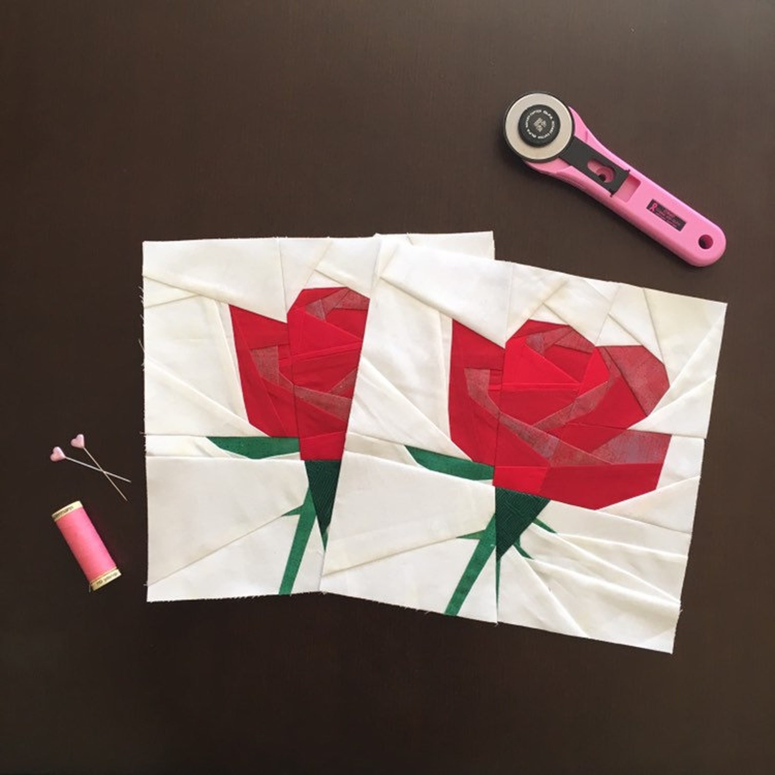 Rose, 9” Quilt Block Foundation Paper Pieced Pattern - Etsy