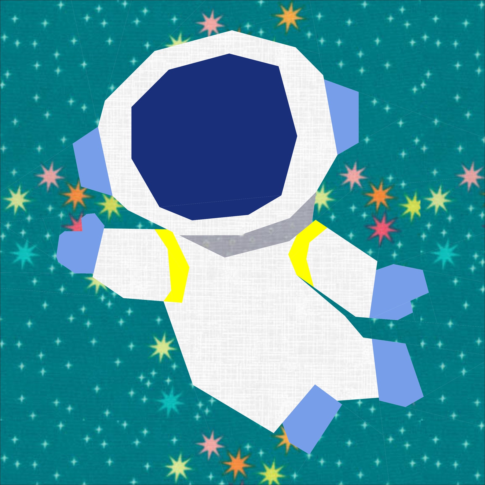 DIY Astronaut Quilt Block Pattern - 12 Inch Foundation Paper Piecing ...